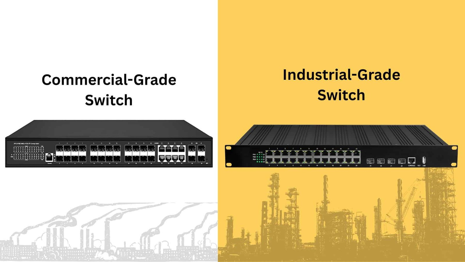 Commercial Vs Industrial-Grade Switch, Which One Should You buy? - COMXUS